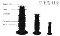 China Adjustable Paver Plastic Pedestal Base Height Range 75-1360mm for Flooring Accessories for sale