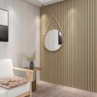 China Tech Oak Walnut Wooden Veneer Wood PET Noise Absorbing Wall Panels Wood Slat Acoustic Panel for sale