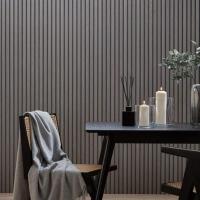 China Tech Oak Walnut Wooden Veneer Wood PET Noise Absorbing Wall Panels Wood Slat Acoustic Panel for sale