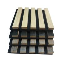 China Tech Oak Walnut Wooden Veneer Wood PET Noise Absorbing Wall Panels Wood Slat Acoustic Panel for sale