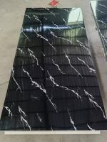 China Waterproof High Glossy PVC Wall Panel Artificial Stone UV Marble Veneer for Household for sale