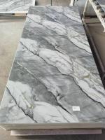 China Waterproof High Glossy PVC Wall Panel Artificial Stone UV Marble Veneer for Household for sale