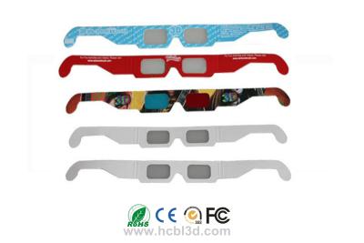China Model A53 Disposable Paper 3D Glasses with 0.20-0.40mm Lens Thickness and 5g Weight for Cinema Use for sale