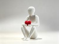 China Abstract Love‑Themed Red‑Heart 3D Printed Art With Minimalist Silhouette For Home Display, Gifting for sale