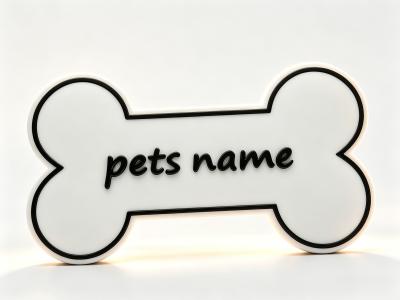 China Bone Shaped 3d Print My Design Pet ID PETG Dog Collar Name Tag for sale