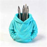 China Hoodie Shaped 3D Printed Office Supplies Blue Organization Desk Pen Holder for sale