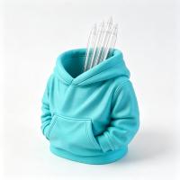 China Hoodie Shaped 3D Printed Office Supplies Blue Organization Desk Pen Holder for sale