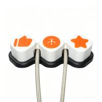 China Child Safe 3d Printed Office Accessories Triple Cable Clip Organizer For Desktop for sale