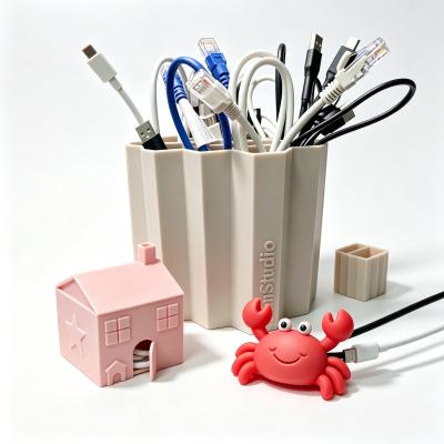 China OEM 3D Printed Office Supplies Biodegradable Multicolor Charging Cable Holder for sale