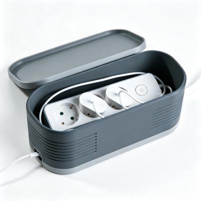 China Large Capacity 3d Print Desk Accessories Glossy Data Cable Management Box OEM for sale