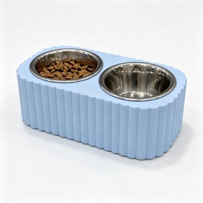 China Blue Vertical Pet Feeding Stand Aesthetic 3d Printed Cat Accessories for sale