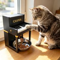 China Vintage Upright 3D Printed Pet Accessories Personalized Piano Slow Food Dispenser for sale