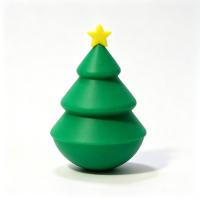 China Pine Tree 3D Printed Pet Accessories Removable Fillable Bell Roly Poly Toy for sale