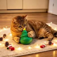 China Pine Tree 3D Printed Pet Accessories Removable Fillable Bell Roly Poly Toy for sale
