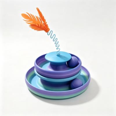 China Multi Layer 3D Printed Pet Accessories Detachable Cat Turntable Toy For Indoor for sale