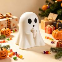 China Ghost With Drink Cup Figurine, 3D Printed Holiday Decoration Halloween Desk Ornament for sale