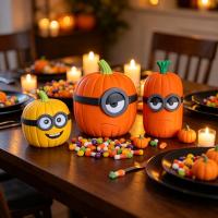 China Minion Pumpkin Figurine, 3D Printed Holiday Decoration Halloween Front Porch Decor for sale