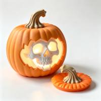 China Halloween Skull Pumpkin Ornament, Multicolor LED Light 3D Printed Holiday Decoration for sale