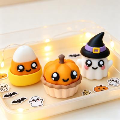 China Cute Cartoon Ghost Pumpkin Candy Corn 3D Printed Holiday Decoration with Fidget Pop Function for sale