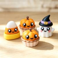 China Cute Cartoon Ghost Pumpkin Candy Corn 3D Printed Holiday Decoration with Fidget Pop Function for sale
