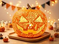 China FDM Molded Christmas Ornament 3d Print Hollow Carved Halloween Pumpkin Decorations for sale
