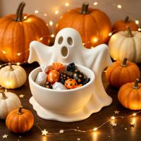 China Hollow Facial Ghost Container, 3D Printed Holiday Decoration for Succulent Plant & Small Ornament Display for sale