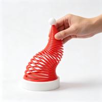 China Bendable Spiral Christmas Hat Sculpture, PLA Made 3D Printed Home Decor for Holiday Party Decor for sale
