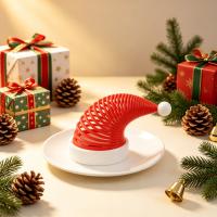China Bendable Spiral Christmas Hat Sculpture, PLA Made 3D Printed Home Decor for Holiday Party Decor for sale