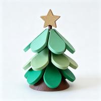 China PLA 3D Printed Holiday Decoration Detachable Child Safe Christmas Tree Coaster Mat for sale