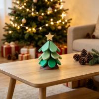 China PLA 3D Printed Holiday Decoration Detachable Child Safe Christmas Tree Coaster Mat for sale