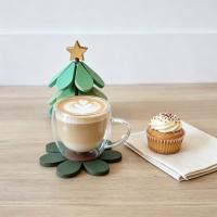 China PLA 3D Printed Holiday Decoration Detachable Child Safe Christmas Tree Coaster Mat for sale