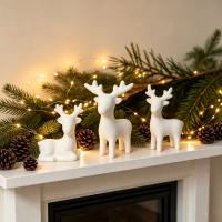 China 3 Pcs 3d Printable Christmas Ornaments Small Matte Deer Statue Decor For Desktop for sale