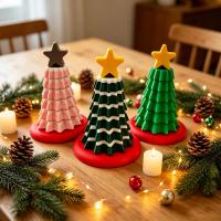China Spiral Twist 3d Print Christmas Decorations PETG Assembleable Christmas Tree Fidget Toy for sale