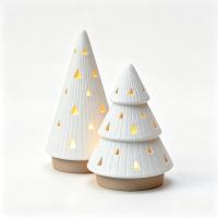 China Nordic Textured 3D Printed Custom Ceramic Desktop Hollow Ornament Lamp for sale