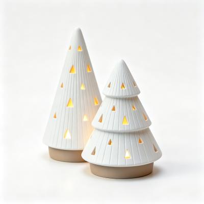 China Nordic Textured 3D Printed Custom Ceramic Desktop Hollow Ornament Lamp for sale