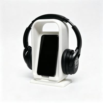 China Personalized Digital 3D Printing Rounded Frame Dual Function Phone Headphone Holder for sale