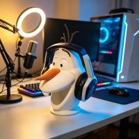 China Frozen Olaf Figure Digital 3D Printing Impact Resistant Headphone Display Stand For E Sports for sale