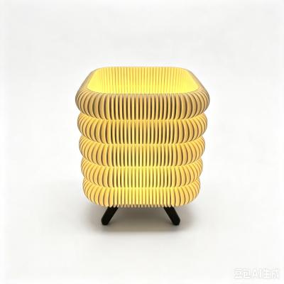 China Rippled Stacked 3d Print Light  Cube Warm Bedroom Glow Lighting Fixtures for sale