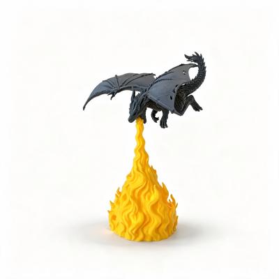 China Flying Dragon Breathing Fire Night Light, 3D Printed Lighting Fixtures Creative Table Lamp for sale