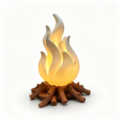 China Campfire Flame 3D Printed Lighting Fixtures, Warm LED Table Night Light for sale
