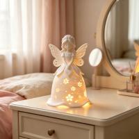 China Flower Fairy 3D Printed Lighting Fixtures, Hollow‑out LED Ambient Night Lamp for sale