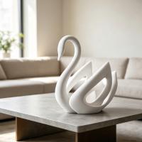 China Polishing Painting 3d Art Prints Smooth Hollow Waterfowl Shaped Sculpture for sale