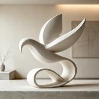 China Modern 3D Printed Arts Home Decor Abstract Flying Dove Sculpture for sale