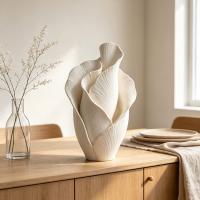 China Petal Textured 3D Printed Arts Minimalist Custom  3d Printing Vase for sale