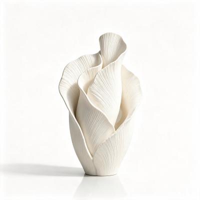 China Petal Textured 3D Printed Arts Minimalist Custom  3d Printing Vase for sale