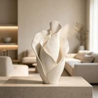 China Petal Textured 3D Printed Arts Minimalist Custom  3d Printing Vase for sale