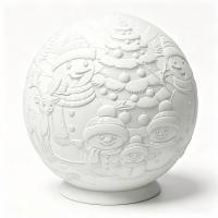 China Christmas Snowman Relief Sphere Lamp 3D Printed Art Ornament for Holiday Table Decoration for sale