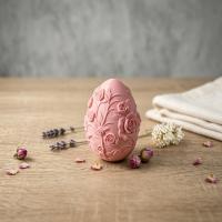 China Table 3D Printed Arts Embossed Floral Easter Egg Sculpture Ornament for sale