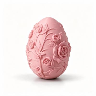 China Table 3D Printed Arts Embossed Floral Easter Egg Sculpture Ornament for sale