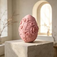 China Table 3D Printed Arts Embossed Floral Easter Egg Sculpture Ornament for sale